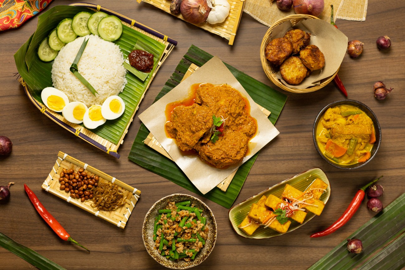 Roost Chicken Rendang Nasi Lemak Set